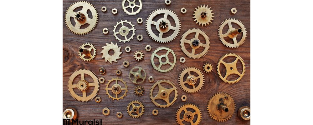 Mechanical Cogs Gears Wheels Wall Mural