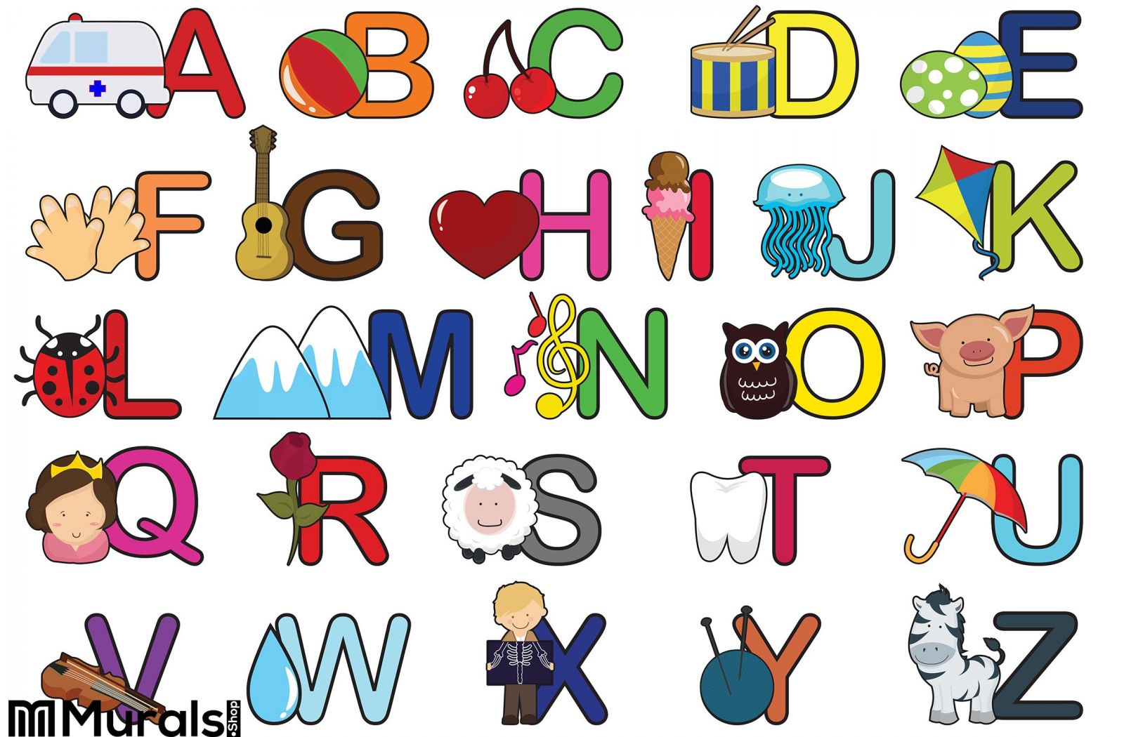 Alphabet Letters Wall Mural Alphabet Letters Wall Mural